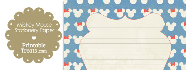 Vintage Minnie and Mickey Snow Theme Stationery Paper — Printable ...