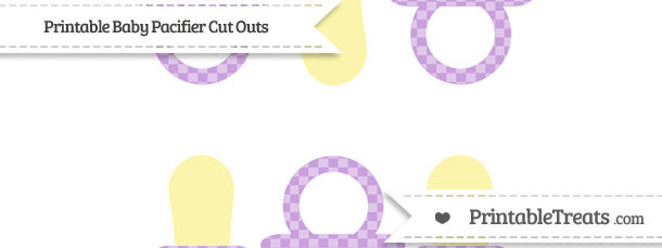 Wisteria Checker Pattern Small Baby Pacifier Cut Outs — Printable ...