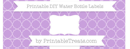 Wisteria Quatrefoil Pattern DIY Water Bottle Labels — Printable Treats.com