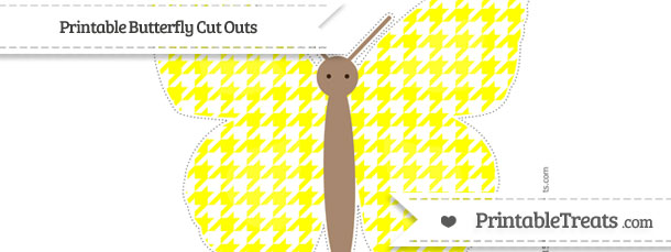 Free Yellow Houndstooth Pattern Extra Large Butterfly Cut Outs ...