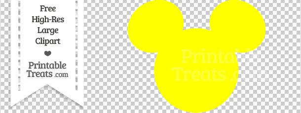 Yellow Mickey Mouse Head Clipart — Printable Treats.com