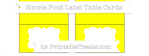 Free Yellow Simple Food Labels — Printable Treats.com