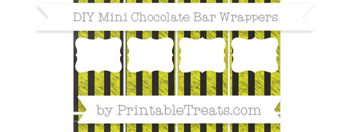 Yellow Striped Chalk Style DIY Mini Chocolate Bar Wrappers — Printable ...