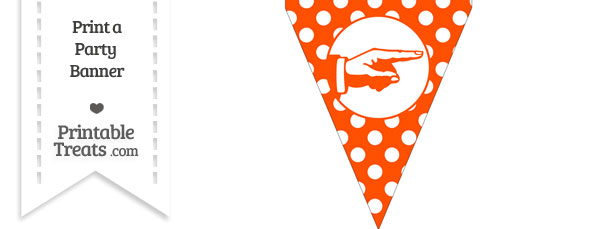 Orange Polka Dot Pennant Flag with Hand Pointing Right — Printable ...