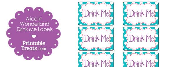 Free Printable Alice in Wonderland Drink Me Labels — Printable Treats.com