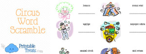 Circus Word Scramble — Printable Treats.com