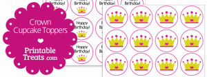 Free Printable Crown Cupcake Toppers — Printable Treats.com