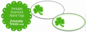 Free Printable Shamrock Name Tags — Printable Treats.com