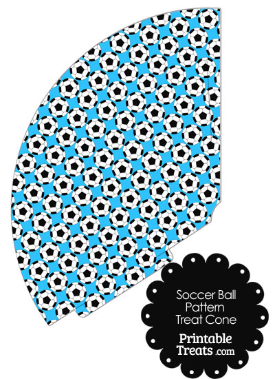 Blue Soccer Ball Pattern Treat Cone — Printable Treats.com