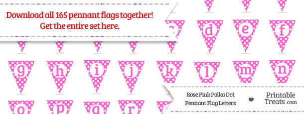 Rose Pink Polka Dot Pennant Flag with Hello Kitty — Printable Treats.com