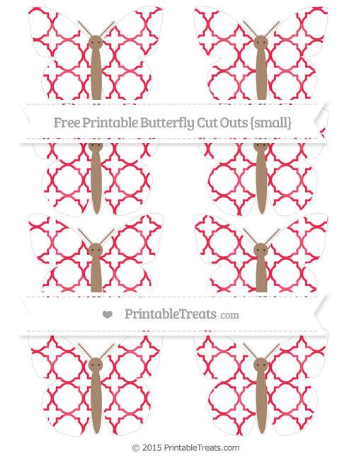 Free Amaranth Pink Quatrefoil Pattern Small Butterfly Cut Outs ...