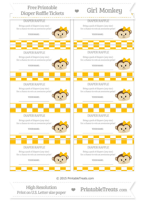 Free Amber Checker Pattern Girl Monkey Diaper Raffle Tickets ...