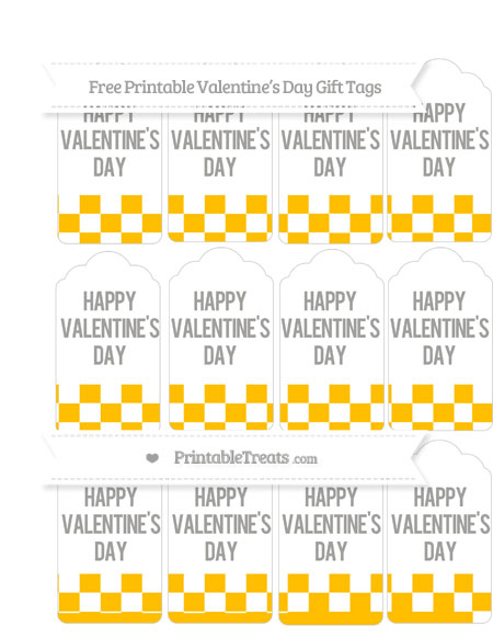Free Amber Checker Pattern Valentine’s Day Gift Tags — Printable Treats.com