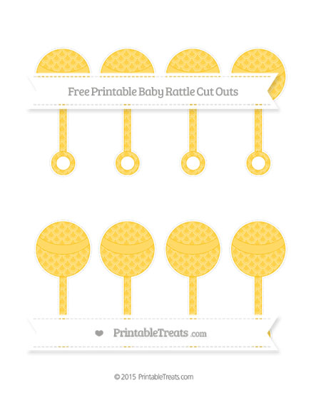 Amber Fish Scale Pattern Small Baby Rattle Cut Outs — Printable Treats.com
