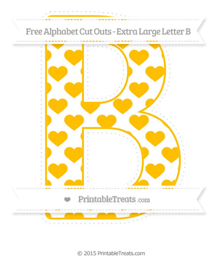 Free Amber Heart Pattern Extra Large Capital Letter B Cut Outs ...