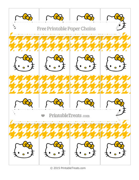 Free Amber Houndstooth Pattern Hello Kitty Paper Chains — Printable ...