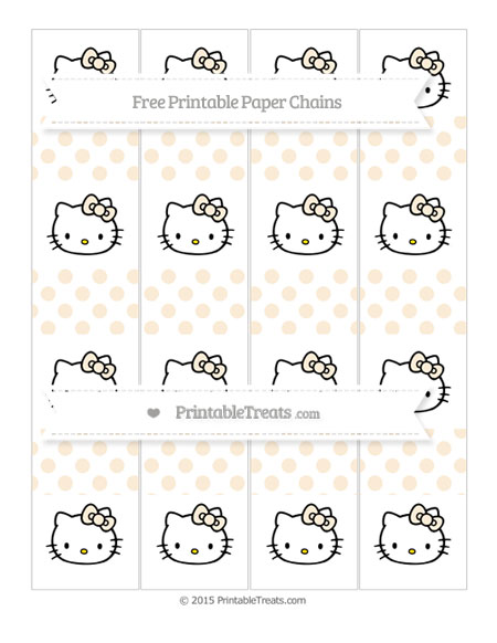 Free Antique White Dotted Pattern Hello Kitty Paper Chains — Printable ...