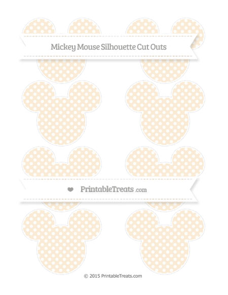 Antique White Dotted Pattern Small Mickey Mouse Silhouette Cut Outs ...