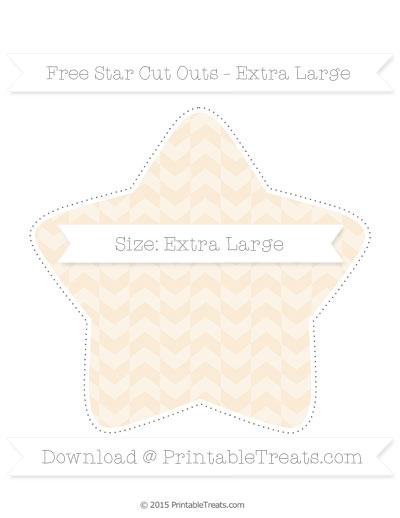 Antique White Herringbone Pattern Extra Large Star Cut Outs — Printable ...