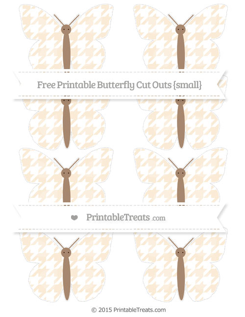 Free Antique White Houndstooth Pattern Small Butterfly Cut Outs ...