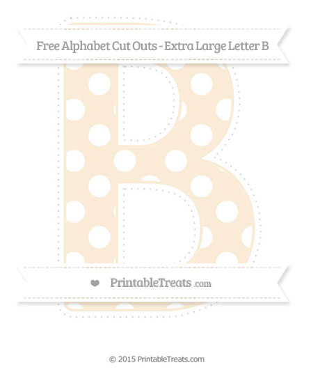 Free Antique White Polka Dot Extra Large Capital Letter B Cut Outs ...