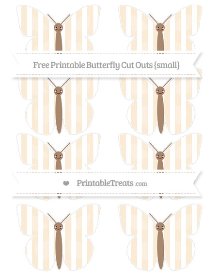 Free Antique White Striped Small Smiley Butterfly Cut Outs — Printable ...