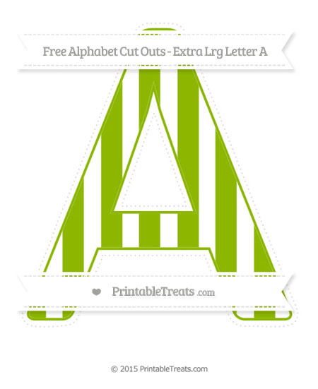 Free Apple Green Striped Extra Large Capital Letter A Cut Outs ...