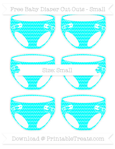 Aqua Blue Herringbone Pattern Small Baby Diaper Cut Outs — Printable ...