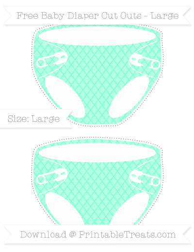 Aquamarine Moroccan Tile Large Baby Diaper Cut Outs — Printable Treats.com