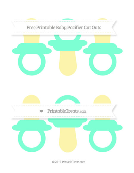 Aquamarine Small Baby Pacifier Cut Outs — Printable Treats.com