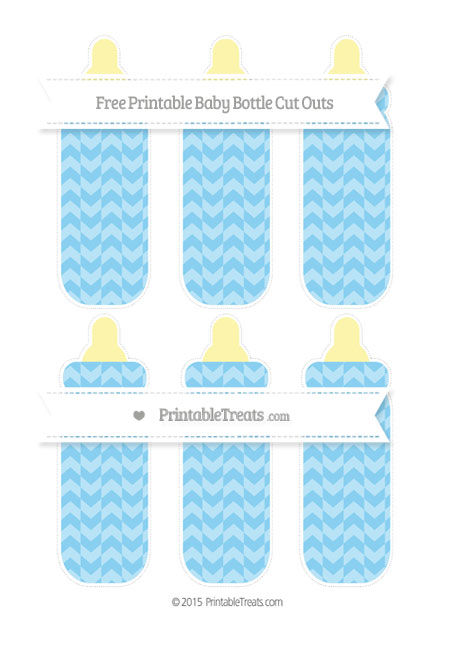 Baby Blue Herringbone Pattern Medium Baby Bottle Cut Outs — Printable ...