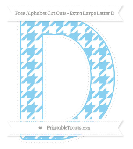Free Baby Blue Houndstooth Pattern Extra Large Capital Letter D Cut ...