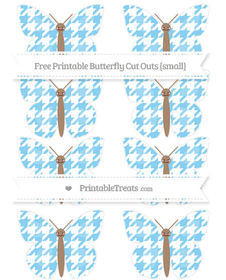 Free Baby Blue Houndstooth Pattern Small Smiley Butterfly Cut Outs ...
