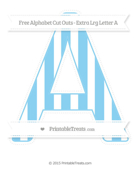 Free Baby Blue Striped Extra Large Capital Letter A Cut Outs ...