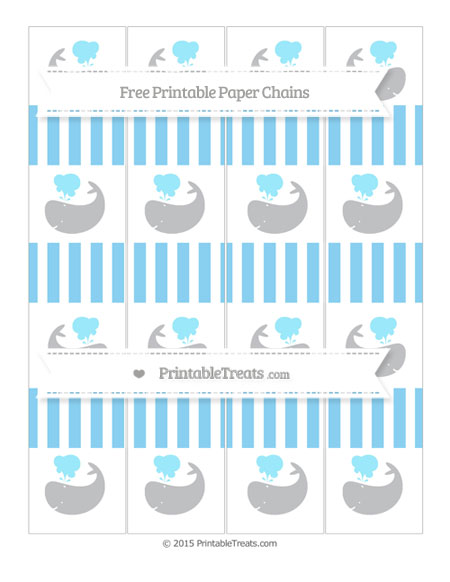 Free Baby Blue Striped Whale Paper Chains — Printable Treats.com