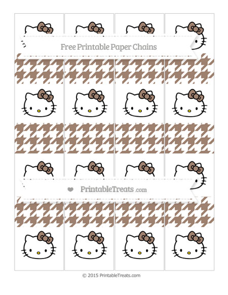 Free Beaver Brown Houndstooth Pattern Hello Kitty Paper Chains ...