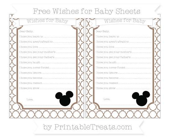 Beaver Brown Quatrefoil Pattern Mickey Mouse Wishes for Baby Sheets ...