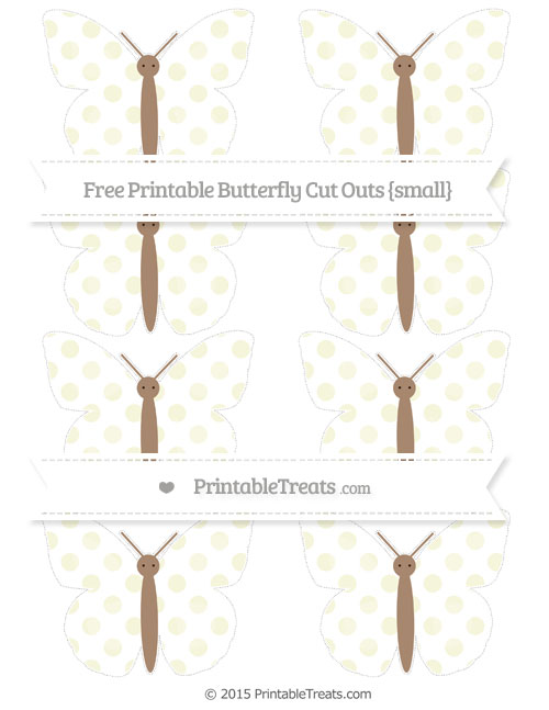 Free Beige Dotted Pattern Small Butterfly Cut Outs — Printable Treats.com