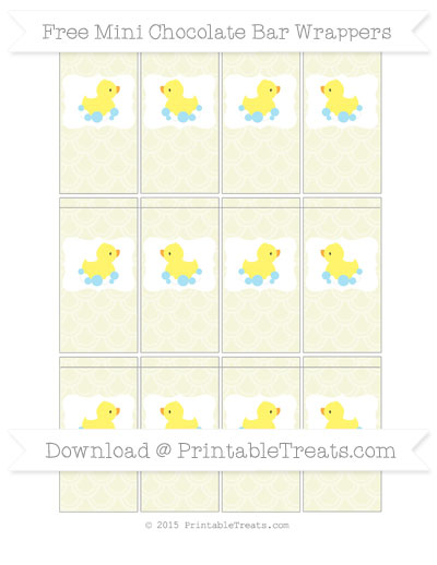 Beige Fish Scale Pattern Baby Duck Mini Chocolate Bar Wrappers ...
