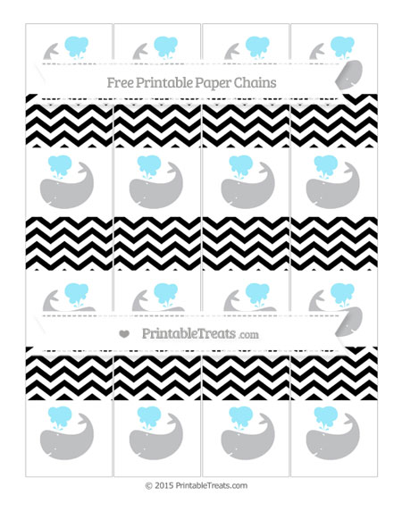 Free Black Chevron Whale Paper Chains — Printable Treats.com