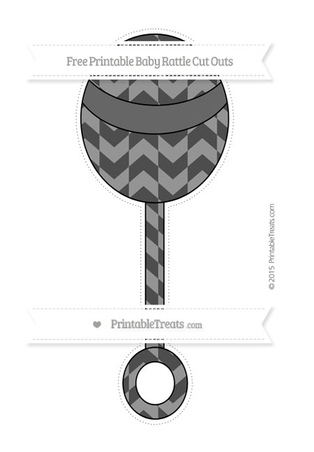 Black Herringbone Pattern Extra Large Baby Rattle Cut Outs — Printable ...