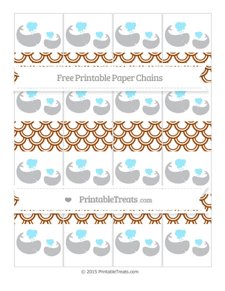 Free Brown Fish Scale Pattern Baby Whale Paper Chains — Printable ...