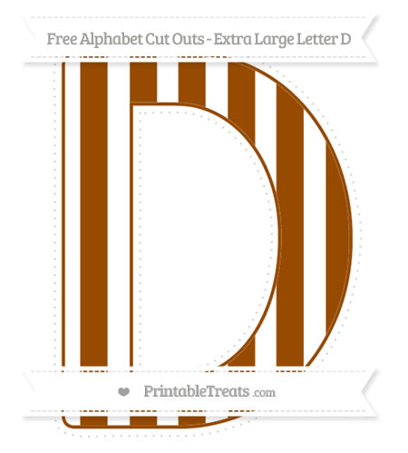Free Brown Striped Extra Large Capital Letter D Cut Outs — Printable ...