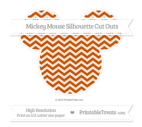 Burnt Orange Chevron Extra Large Mickey Mouse Silhouette Cut Outs ...