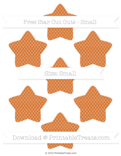 Burnt Orange Moroccan Tile Small Star Cut Outs — Printable Treats.com
