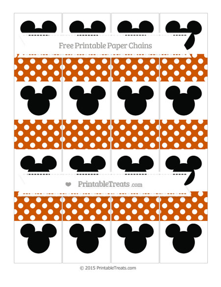 Free Burnt Orange Polka Dot Mickey Mouse Paper Chains — Printable ...