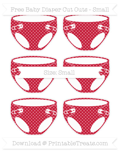 Cardinal Red Dotted Pattern Small Baby Diaper Cut Outs — Printable ...