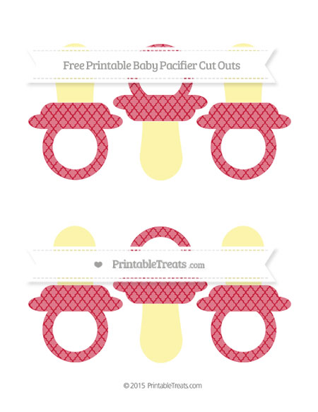 Cardinal Red Moroccan Tile Small Baby Pacifier Cut Outs — Printable ...