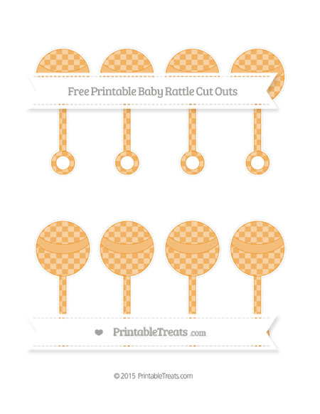 Carrot Orange Checker Pattern Small Baby Rattle Cut Outs — Printable ...