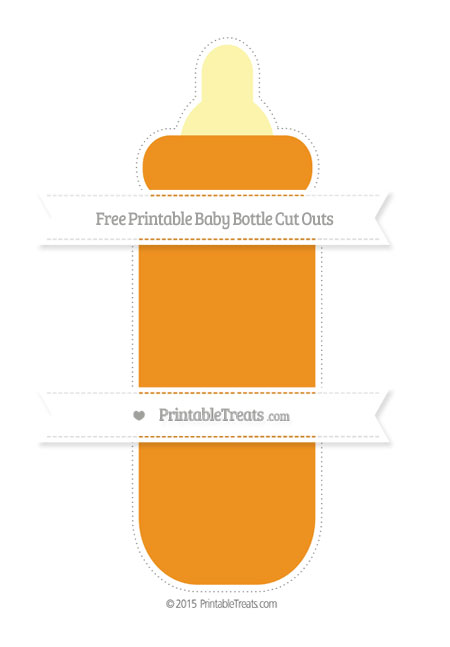 Carrot Orange Extra Large Baby Bottle Cut Outs — Printable Treats.com